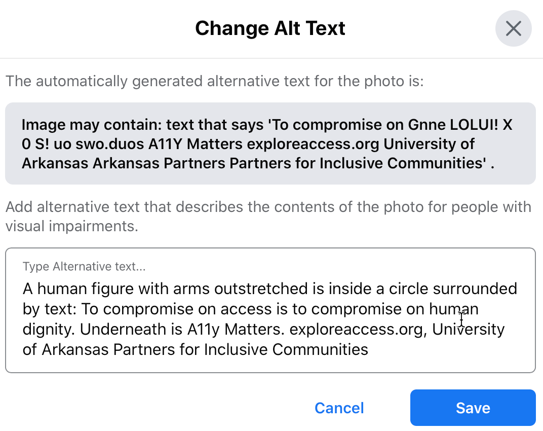 Facebook: Accessible Images and Posts - Explore Access